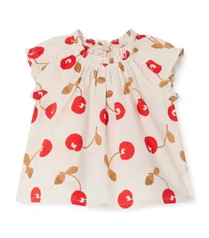Bonpoint Cotton Cherry Print Blouse