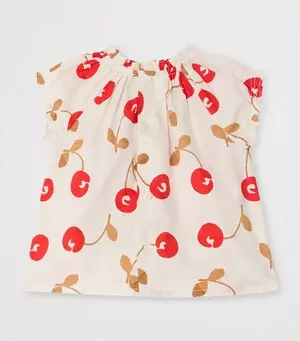 Bonpoint Cotton Cherry Print Blouse