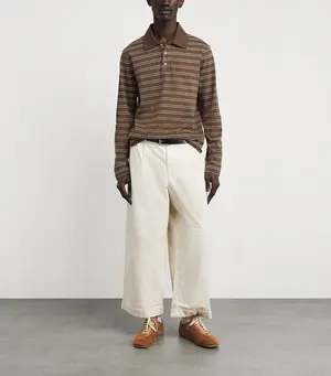 A.p.c. Cotton Stripe Polo Shirt - Brown