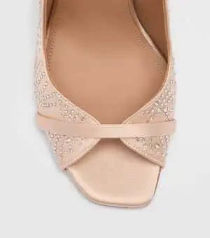 MALONE SOULIERS Satin Crystal-embellished Noah Heeled Sandals - Metallic