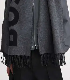 BOSS Wool-blend Rikard Scarf - Grey