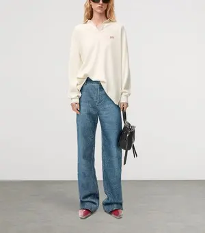 Loewe Cashmere-blend Polo Sweater - White