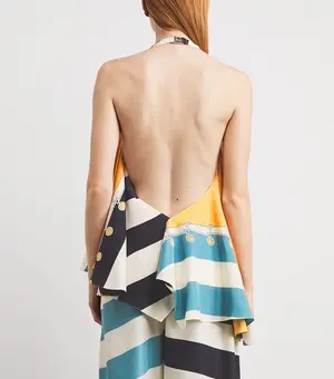 Loewe Silk Halterneck Top - Orange