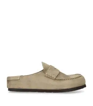 BIRKENSTOCK Suede Naples Wrapped Clogs - Brown