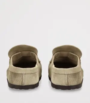 BIRKENSTOCK Suede Naples Wrapped Clogs - Brown