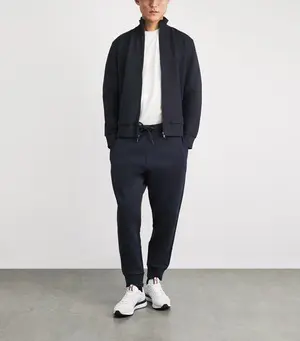 BOSS Stretch-cotton Cuffed Sweatpants - Blue