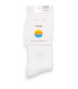 Vuori Half Crew Performance Socks - White