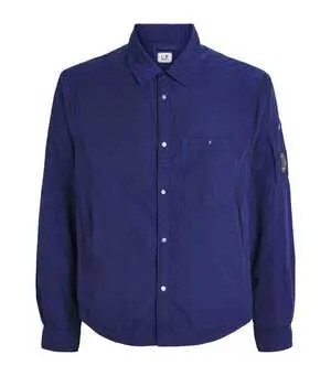C.P. COMPANY Goggle-pocket Long-sleeve Shirt - Blue