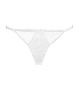 Kiki De Montparnasse Lace Dahlia Thong - Ivory