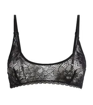 Kiki De Montparnasse Lace Dahlia Soft Bra - Black
