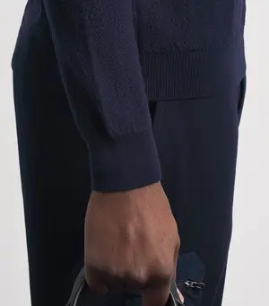 Sease Wool, Silk And Cashmere Herringbone Henley Top