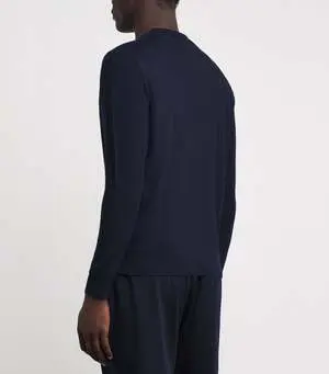 Sease Wool, Silk And Cashmere Herringbone Henley Top