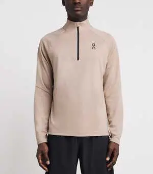 On Climate Zip-up Long Sleeve Top - Beige