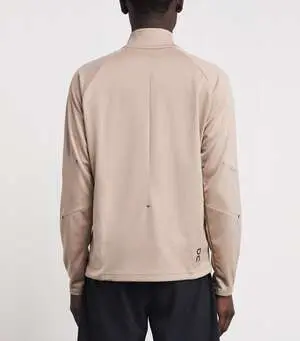 On Climate Zip-up Long Sleeve Top - Beige