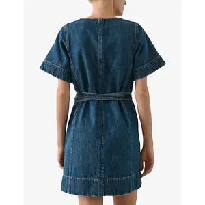Soeur Eclair Belted Denim Mini Dress