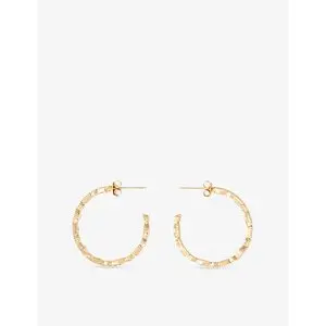Maje Crystal-embellished Brass Hoop Earrings - Gold