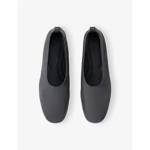 Soeur Bala Leather Ballet Flats - Gris Anthracite