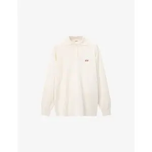 Loewe Logo-embroidered Relaxed-fit Cashmere-blend Polo Jumper - White