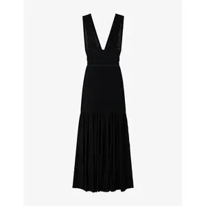 Sandro Sleeveless V-neck Knitted Maxi Dress
