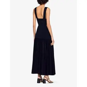 Sandro Sleeveless V-neck Knitted Maxi Dress