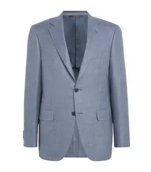 Canali Wool-blend Blazer - Blue