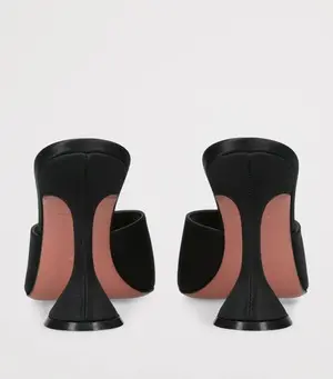 Amina Muaddi Satin Lupita Heeled Mules - Black