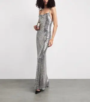 Jenny Packham Sequin Foxx Gown - Silver