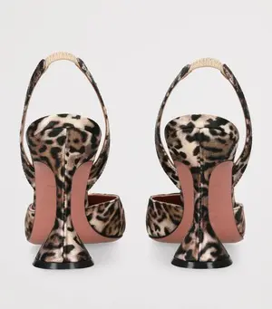 Amina Muaddi Holli Slingback Heels - Brown