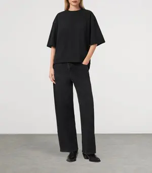 ALLSAINTS Crochet-detail Amelie T-shirt - Black