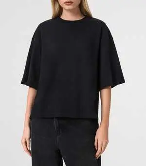 ALLSAINTS Crochet-detail Amelie T-shirt - Black