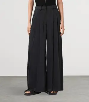 ALLSAINTS Satin Wide-leg Trousers - Black