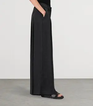 ALLSAINTS Satin Wide-leg Trousers - Black