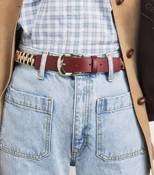 Sandro Leather Studded Belt