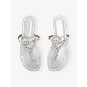 Kurt Geiger Heart T-bar Sandals - Silver