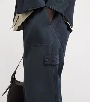 Stone Island Cotton-linen Ghost Fatigue Trousers - Blue