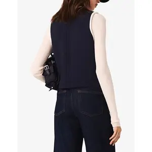 Maje Sleeveless Wool-blend Double-breasted Top