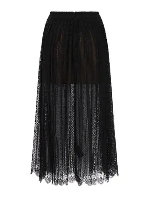 SELF-PORTRAIT Lace Midi Skirt - Black