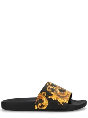 Versace Printed Slides - Black