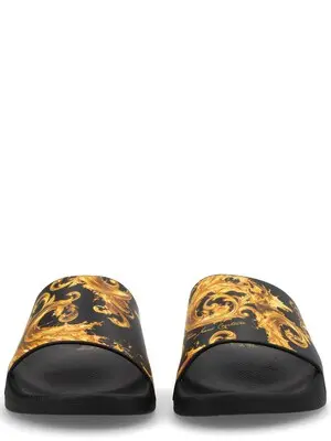 Versace Printed Slides - Black