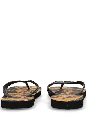 Versace Logo Thong Sandal - Black