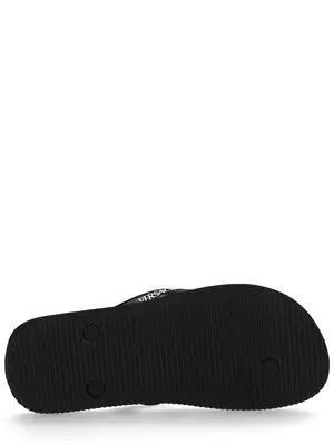 Versace Logo Thong Sandal - Black