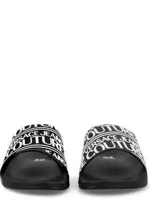 Versace Slides With Logo - Black