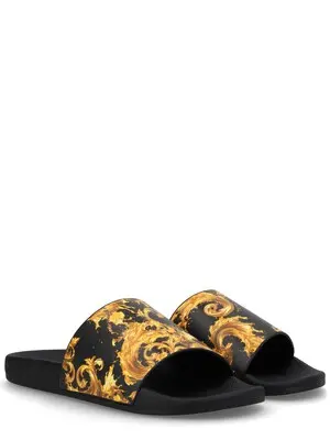 Versace Slides With Print - Black
