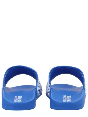 Versace Slides With Logo - Blue