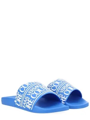 Versace Slides With Logo - Blue