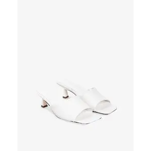 Sandro Square-toe Leather Heeled Mules