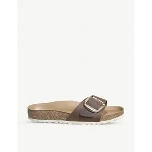 BIRKENSTOCK Madrid Big Buckle Leather Sandals - Cognac