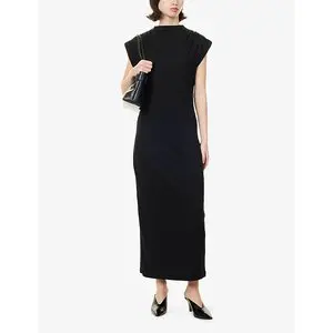 ANINE BING Alix Gathered Cotton-blend Maxi Dress