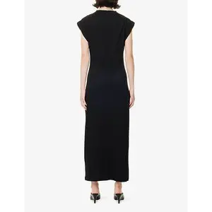 ANINE BING Alix Gathered Cotton-blend Maxi Dress