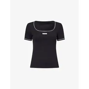 Marine Serre Square Neck Tops
